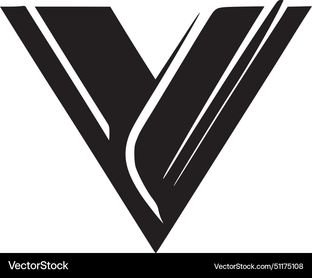 V - minimalist and flat logo Royalty Free Vector Image