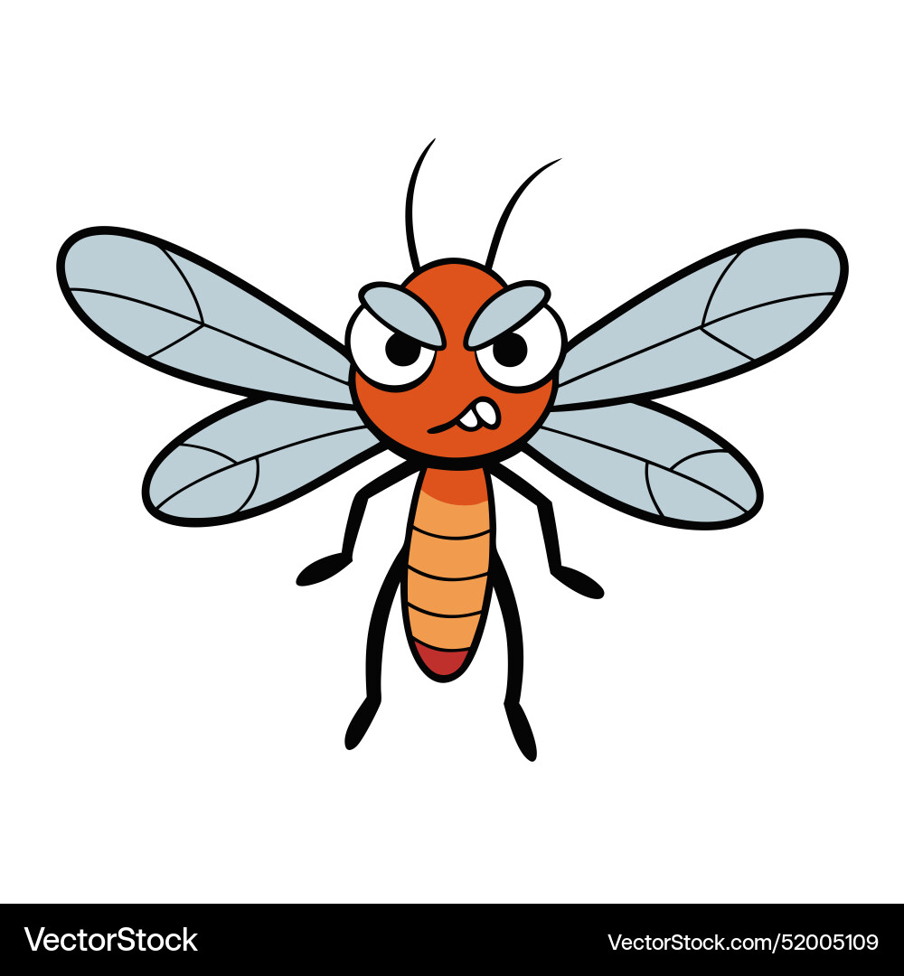 Dragonfly insect angry icon Royalty Free Vector Image