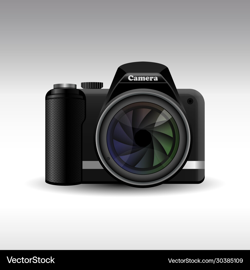 Dslr photo camera Royalty Free Vector Image - VectorStock