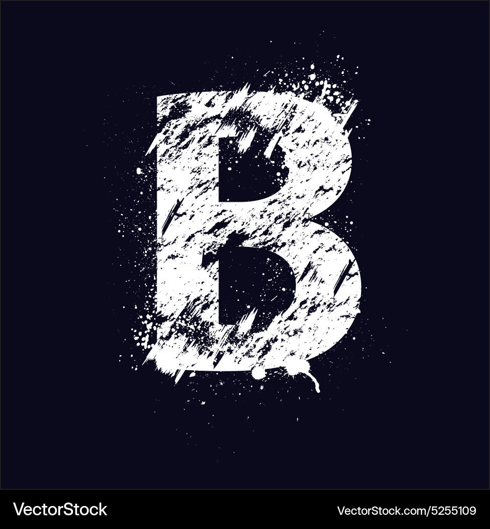 Grunge letter b Royalty Free Vector Image - VectorStock