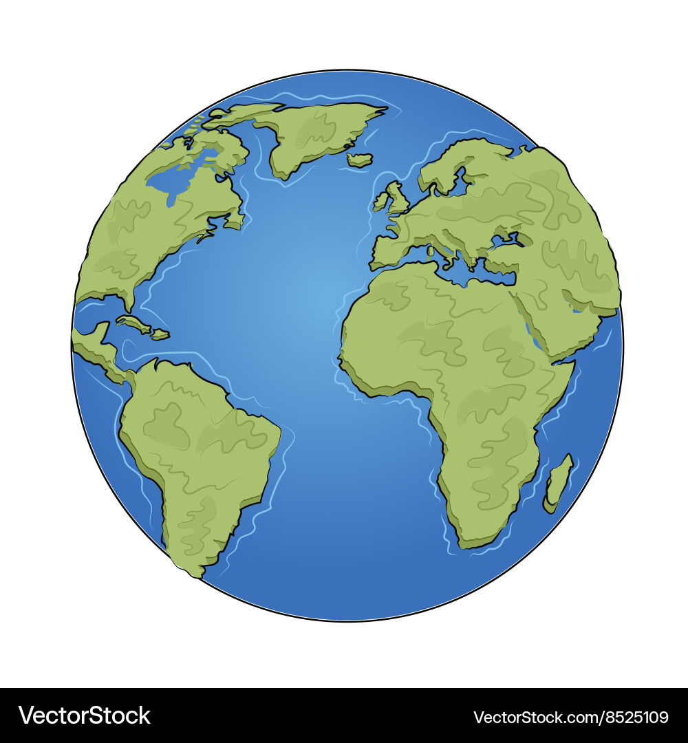 Hand drawn earth on white background Royalty Free Vector