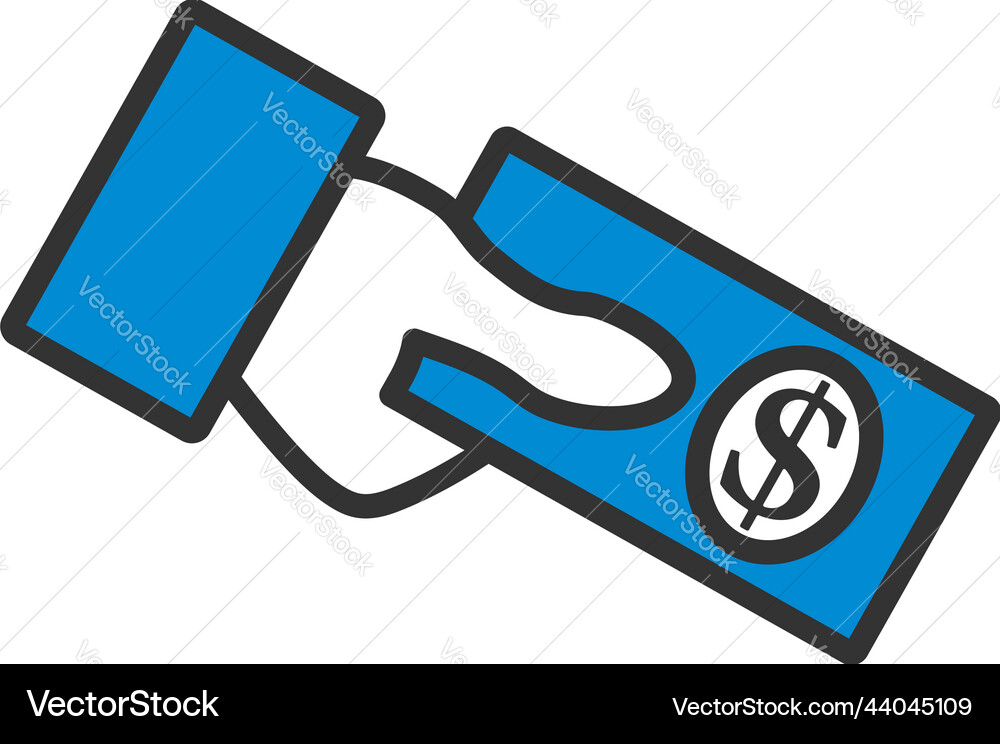 Hand holding money icon Royalty Free Vector Image