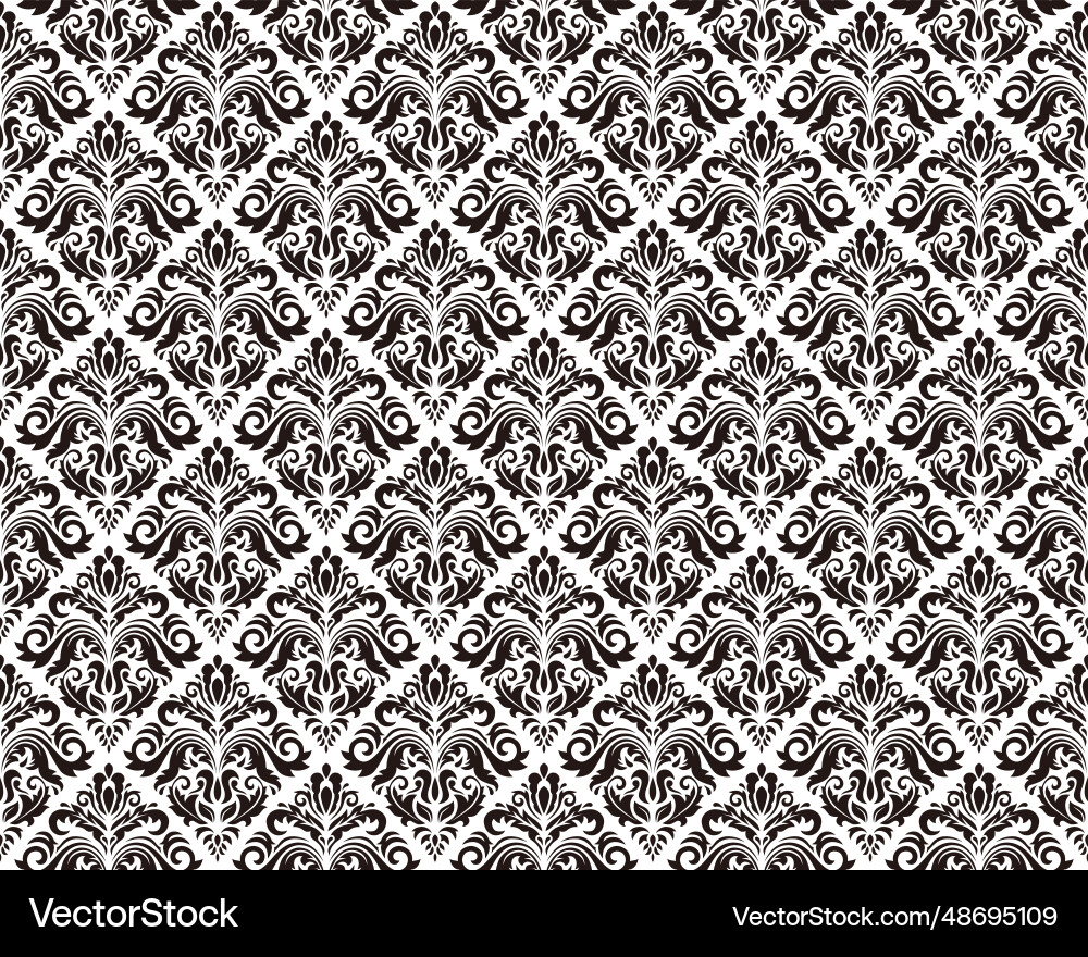 Seamless damask vintage pattern Royalty Free Vector Image