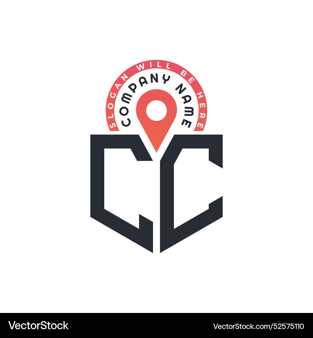 Cc location logo design for human resources Vector Image