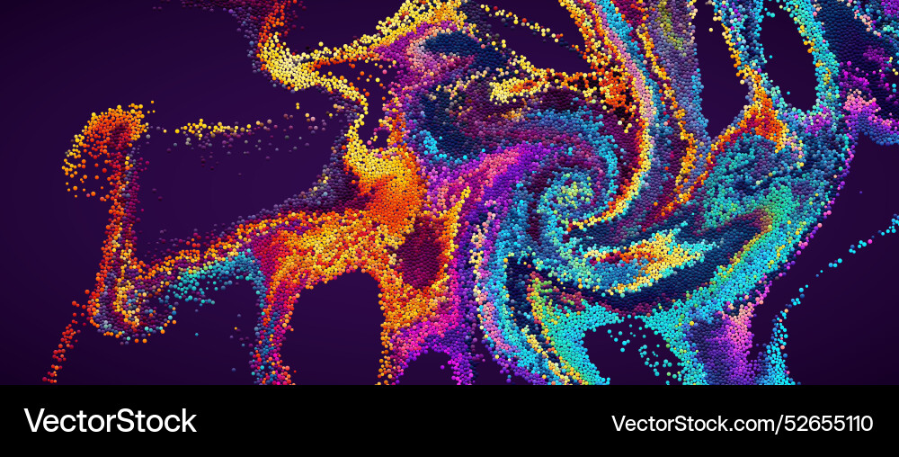 Colorful rainbow dynamic particles flowing swirl Vector Image