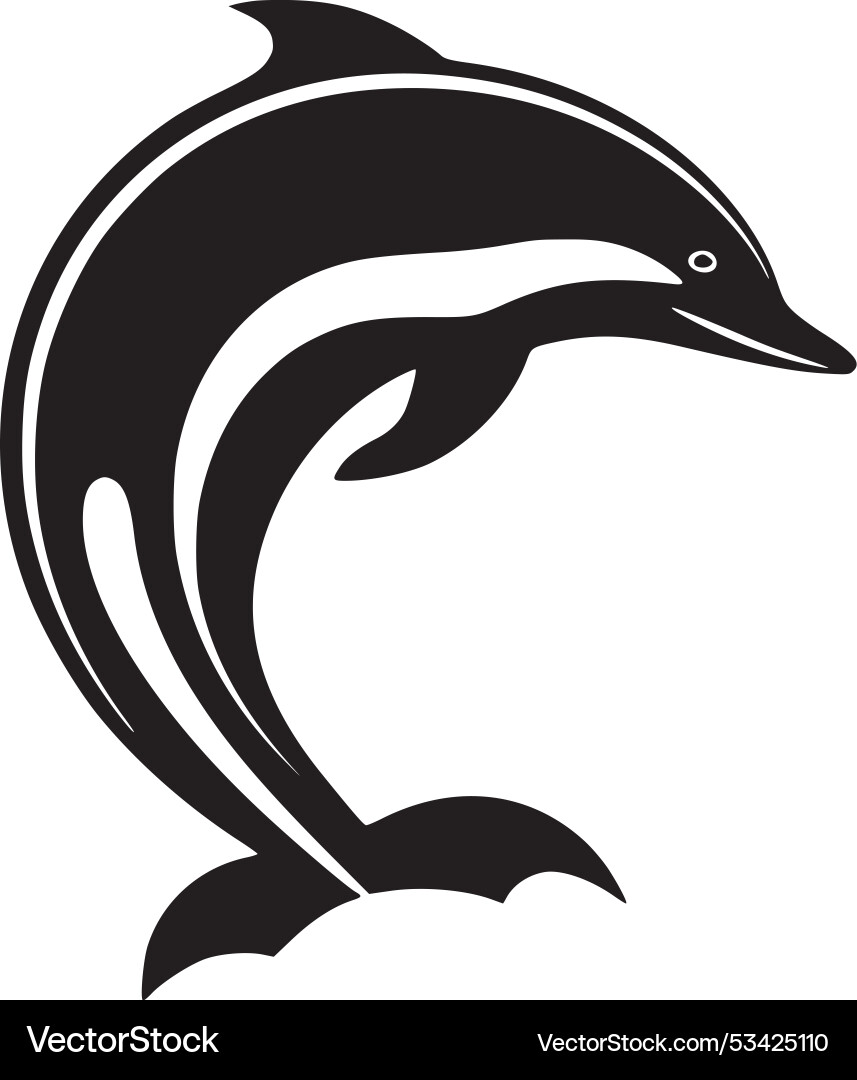 Dolphin - minimalist and simple silhouette Vector Image