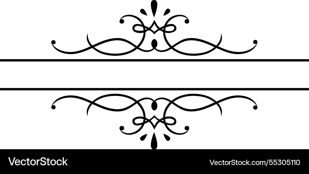Elegant Vintage Flourish Divider Royalty Free Vector Image