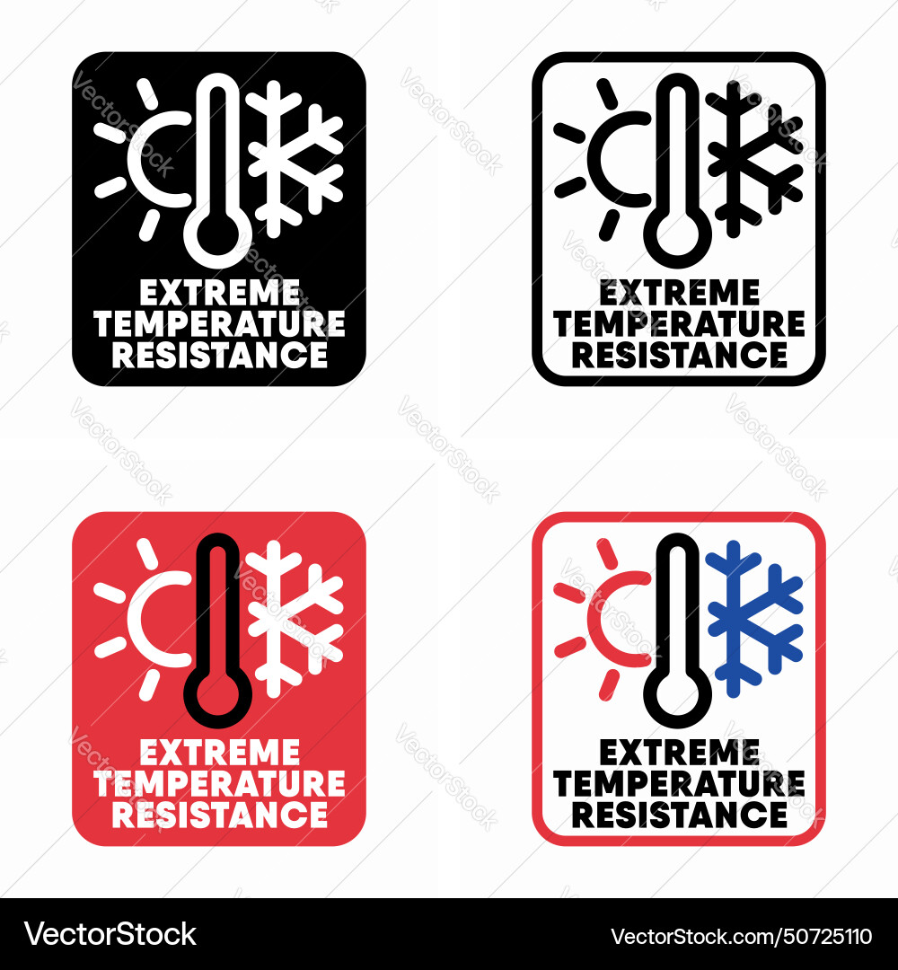 Extreme temperature resistance information sign Vector Image