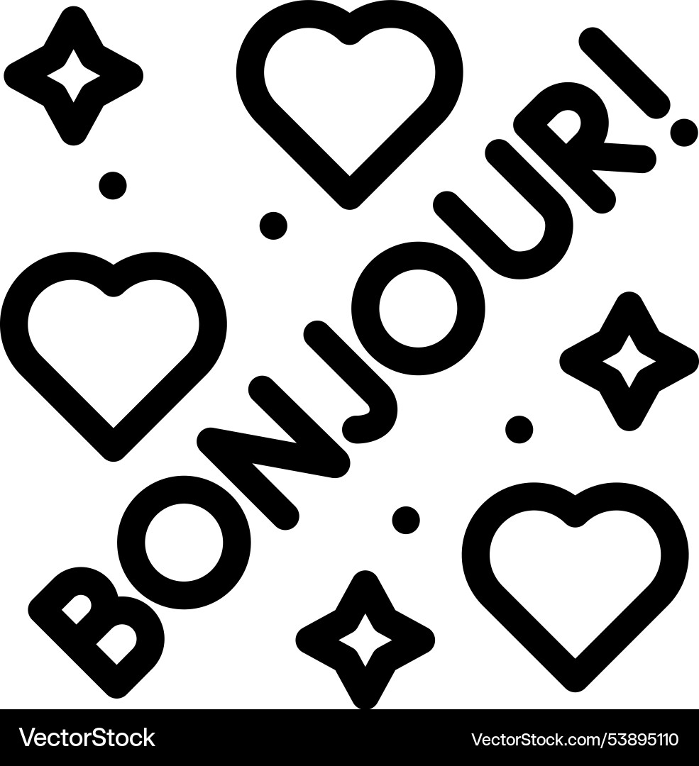 French icon thin linear style design isolated Vector Image