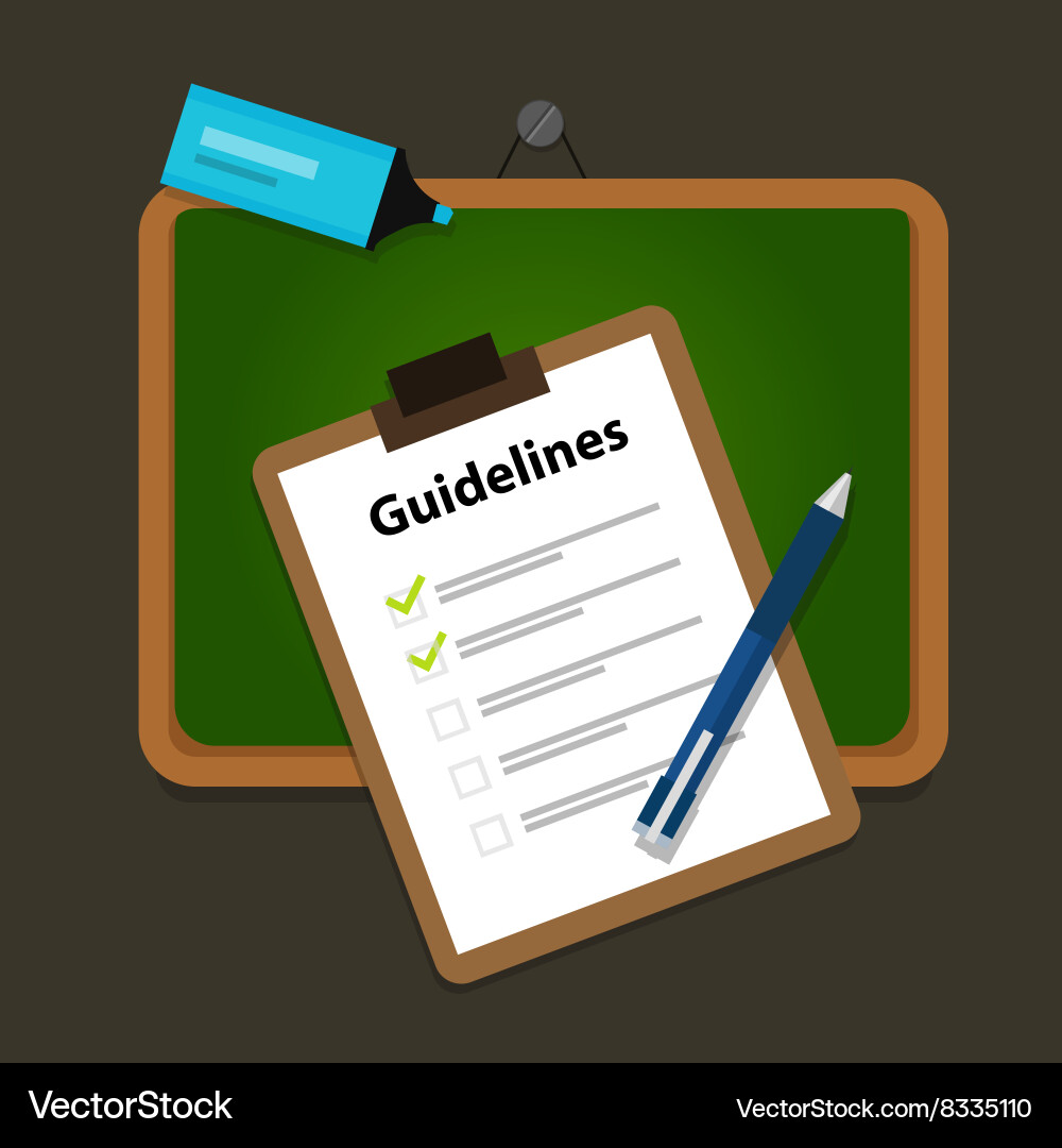 Guidelines business guide standard document Vector Image