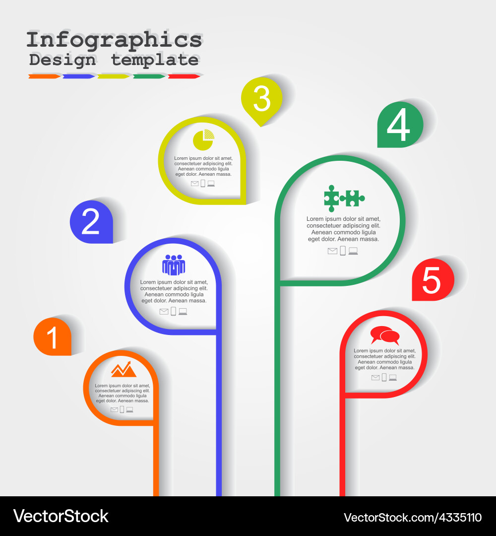 Infographic report template with lines and icons Vector Image