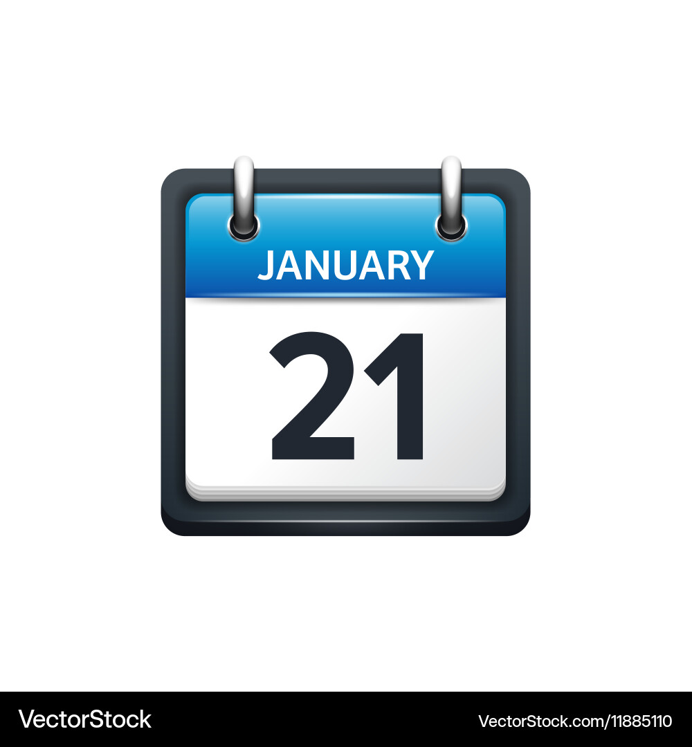 January 21 Calendar Icon Royalty Free Vector Image
