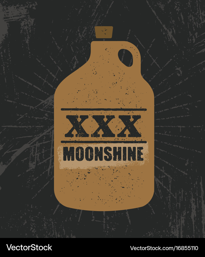 Moonshine Jug - Rustic Spirit Royalty Free Vector Image