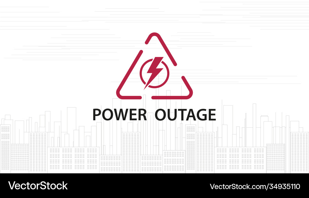 Power Outage Warning Sign Royalty Free Vector Image
