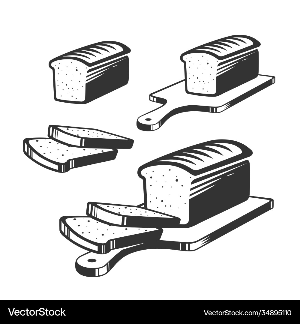Sliced bread on a board Royalty Free Vector Image