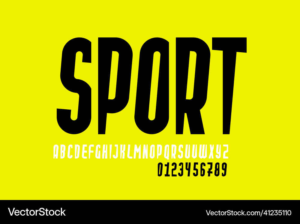 Sport style font design Royalty Free Vector Image