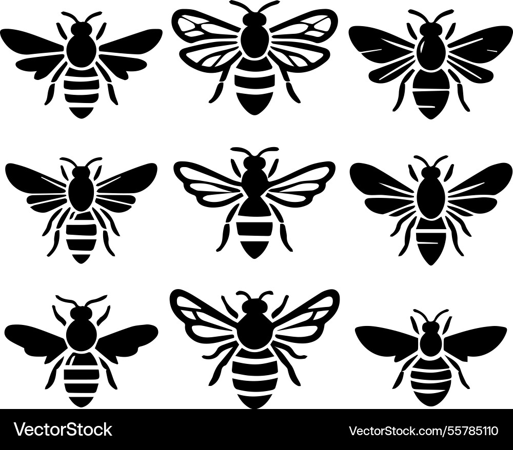Stylized bee silhouette Royalty Free Vector Image