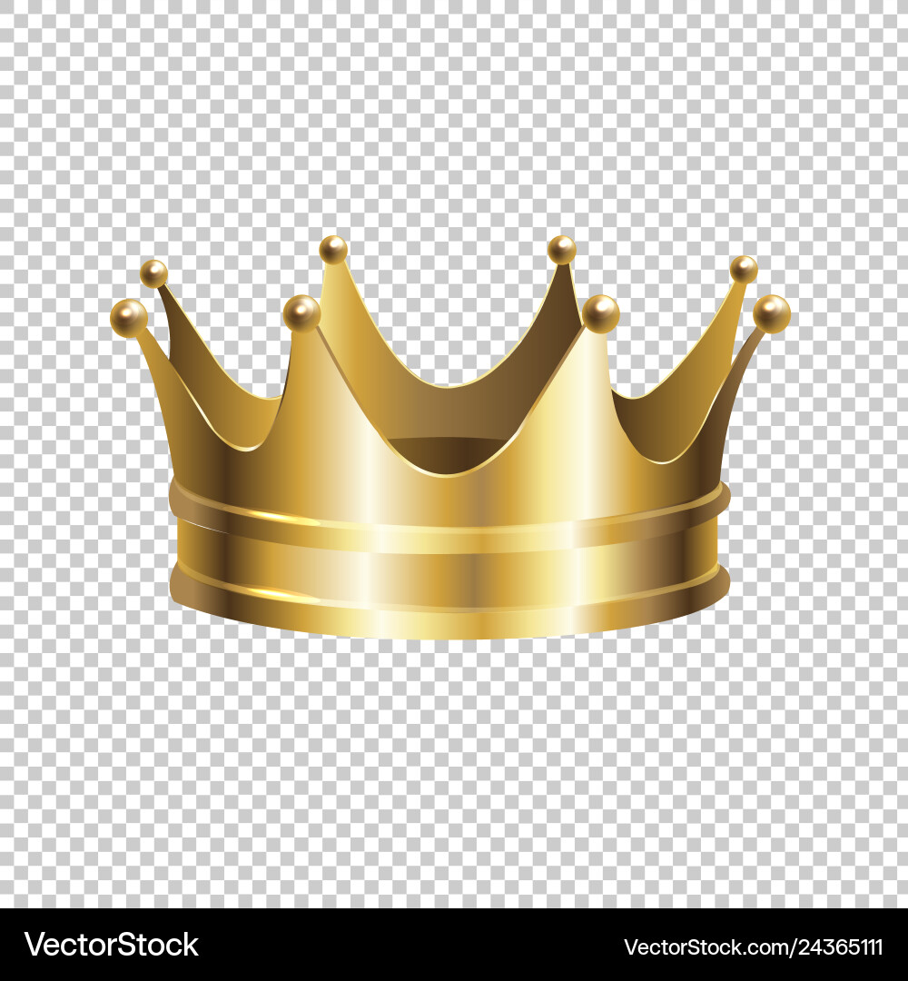 Goldene Krone isoliert transparent Hintergrund Vektorbild
