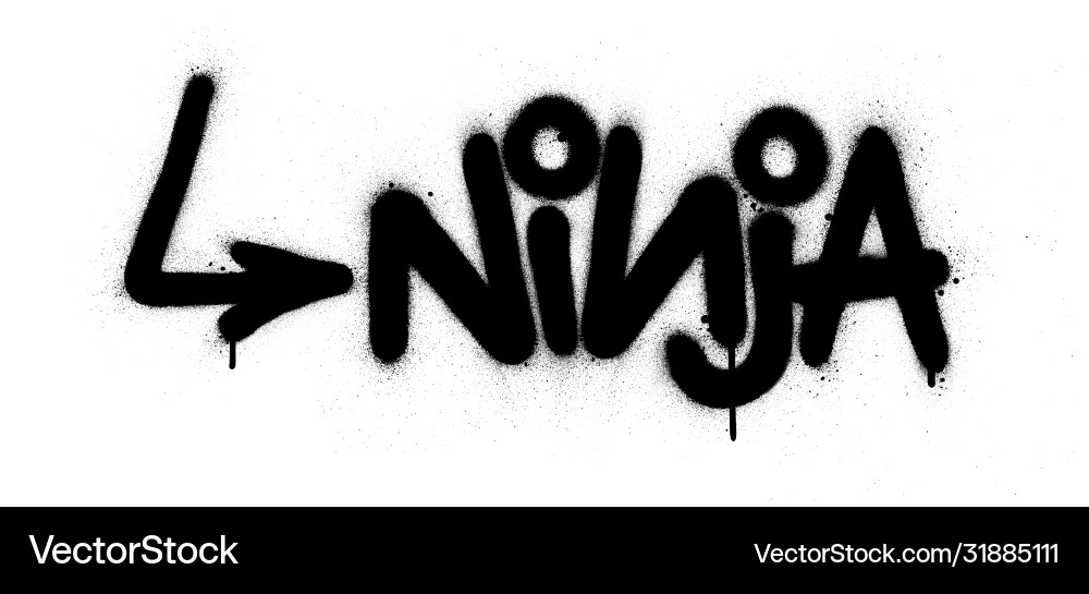 Graffiti ninja word sprayed in black over white Vector Image