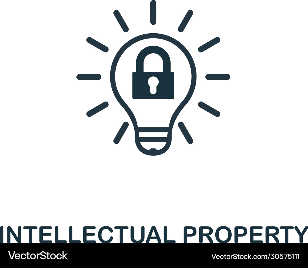 Intellectual property icon simple creative Vector Image