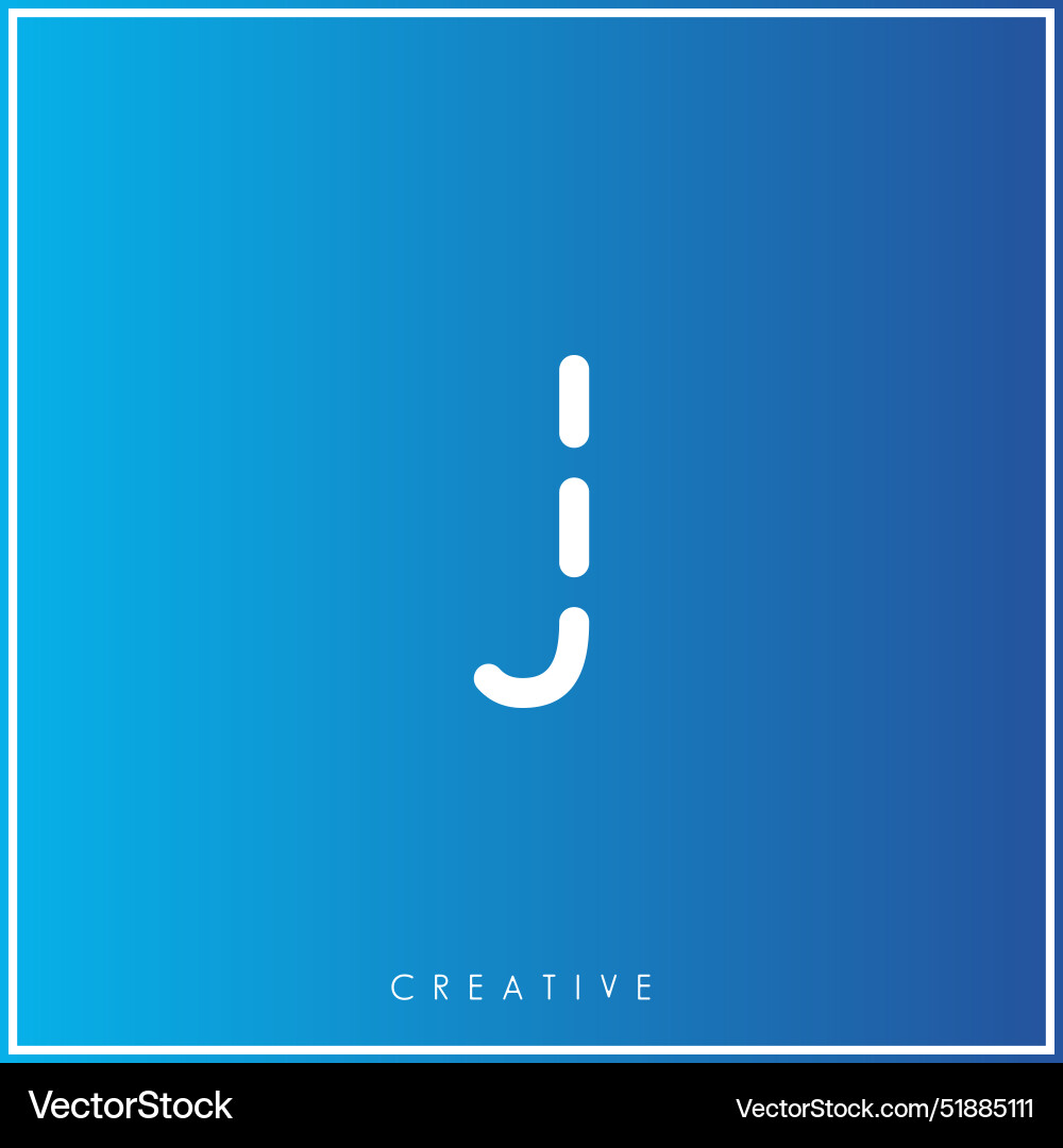 J creative white latter logo design minimal latte Vector Image