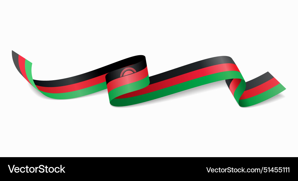 Malawian flag wavy abstract background Royalty Free Vector