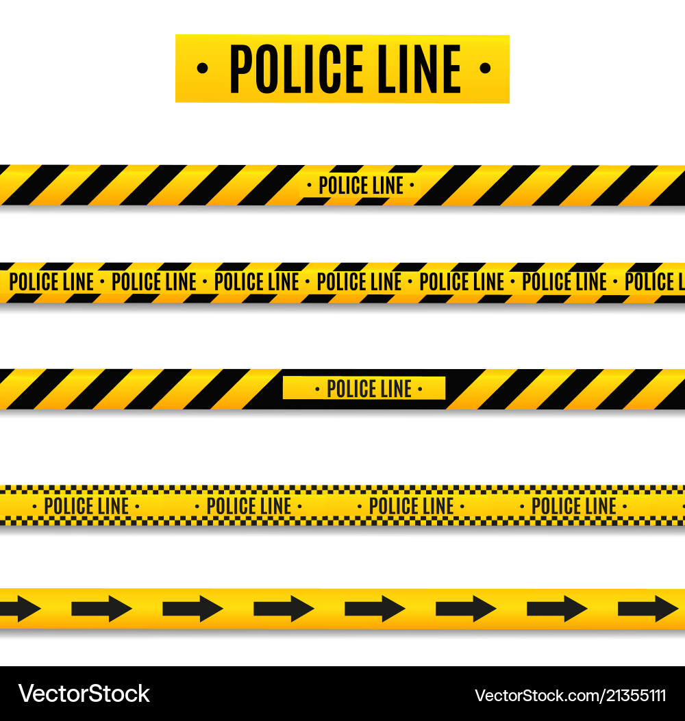 Police isolated insulation line realistic warning Vector Image