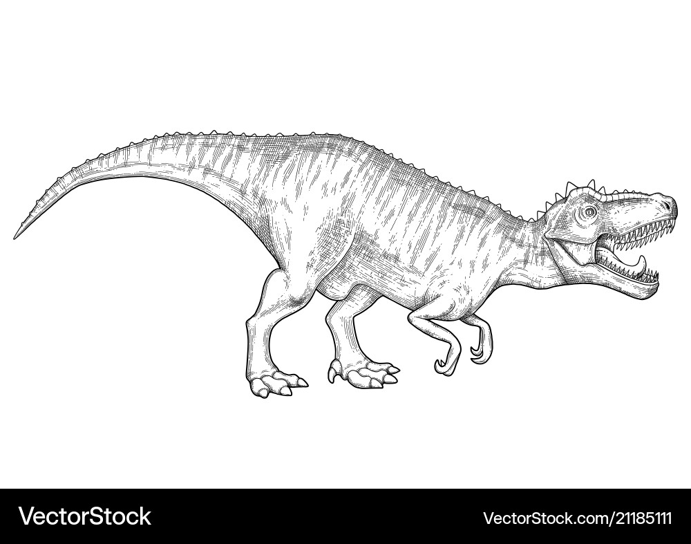 Realistic graphic dinosaur Royalty Free Vector Image
