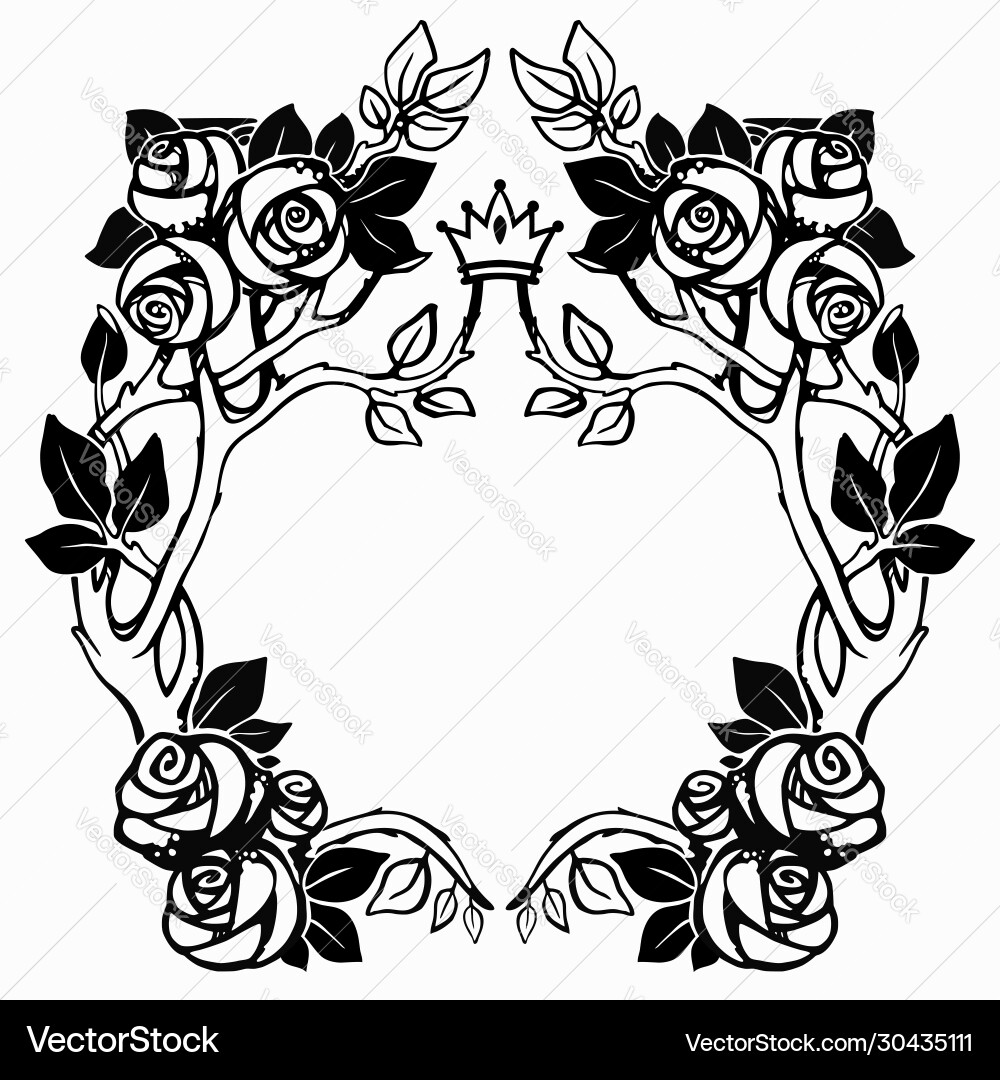 Roses frame Royalty Free Vector Image - VectorStock