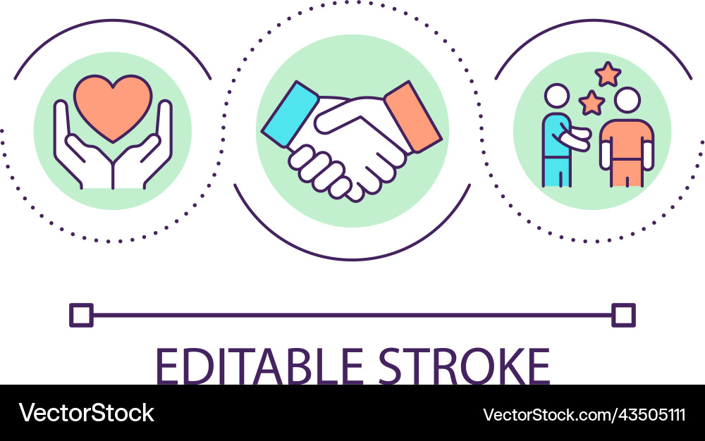 Showing empathy and respect loop concept icon Vector Image Showing empathy and respect loop concept icon Vector Image