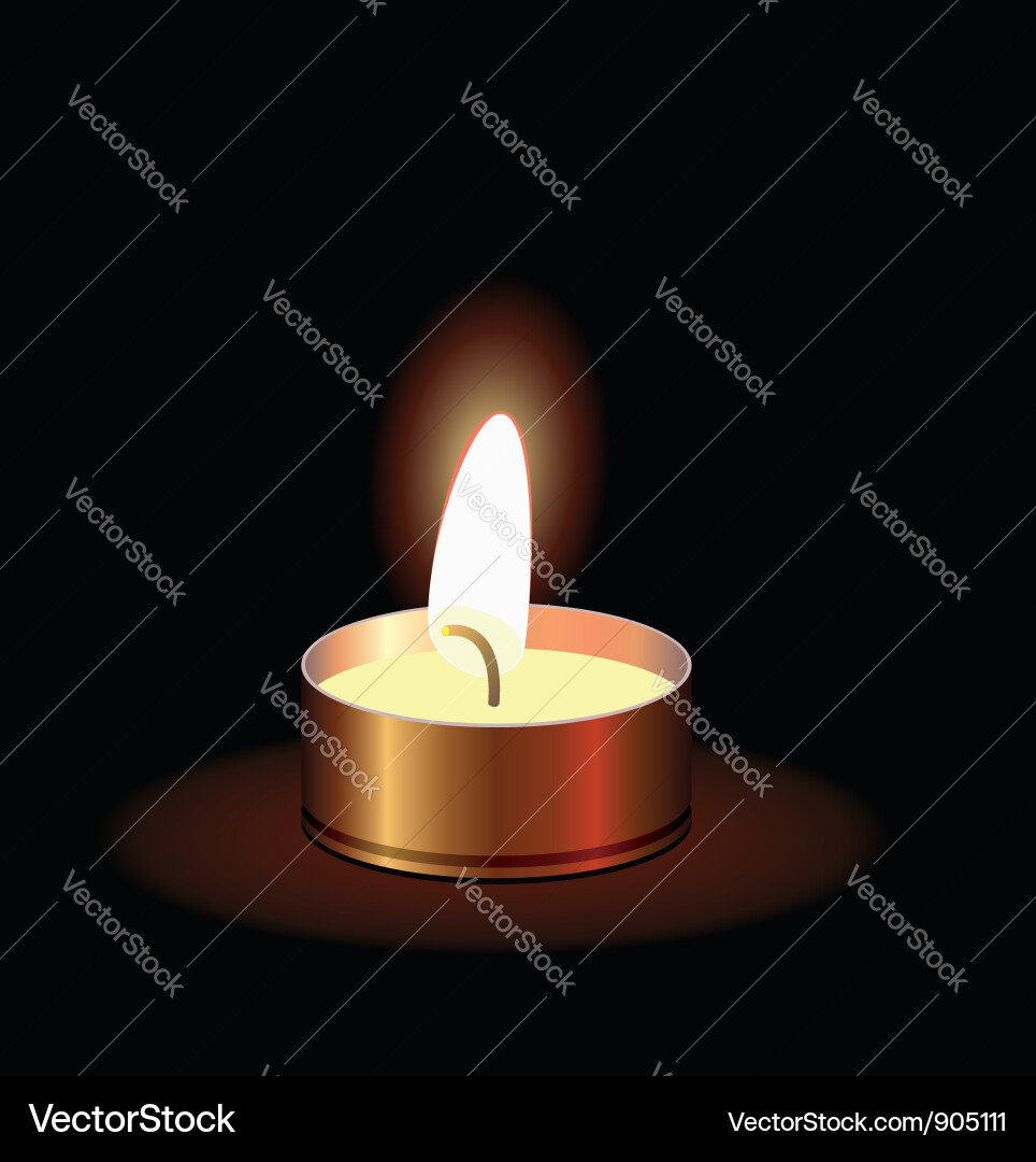 Small burning candle Royalty Free Vector Image