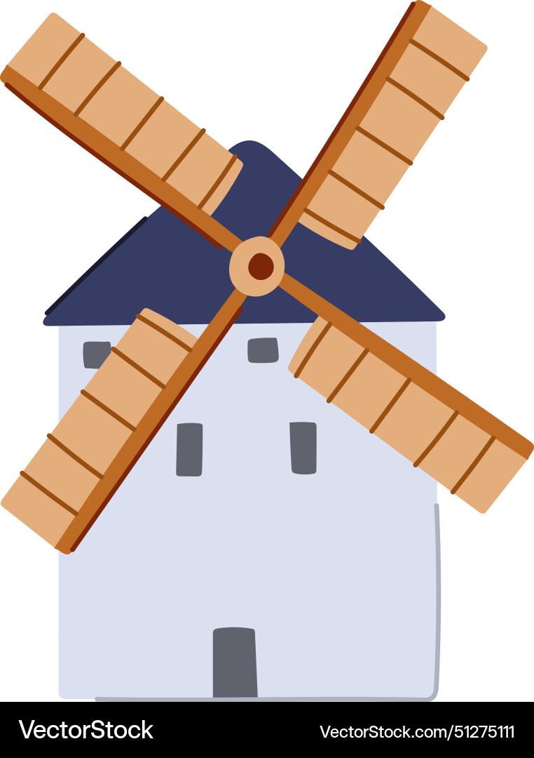 Turbine mill farm cartoon Royalty Free Vector Image