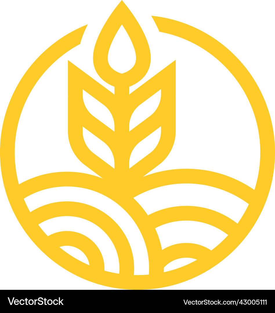 Wheat field logo design template Royalty Free Vector Image