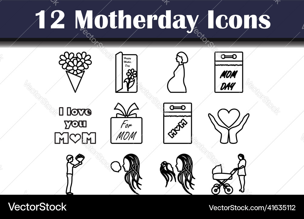 12 icons template Royalty Free Vector Image - VectorStock