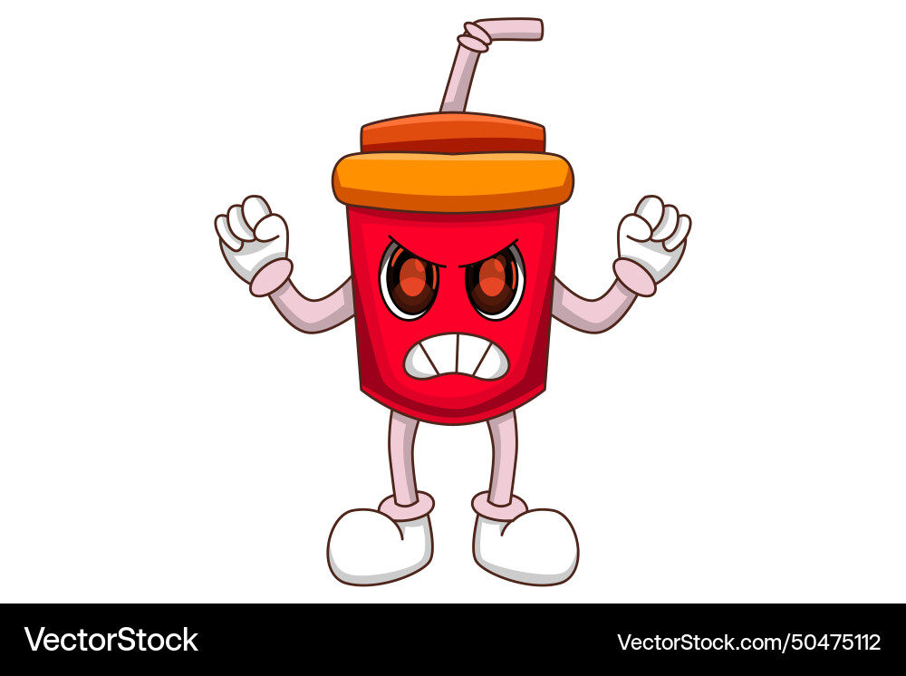 Cute drink character design Royalty Free Vector Image