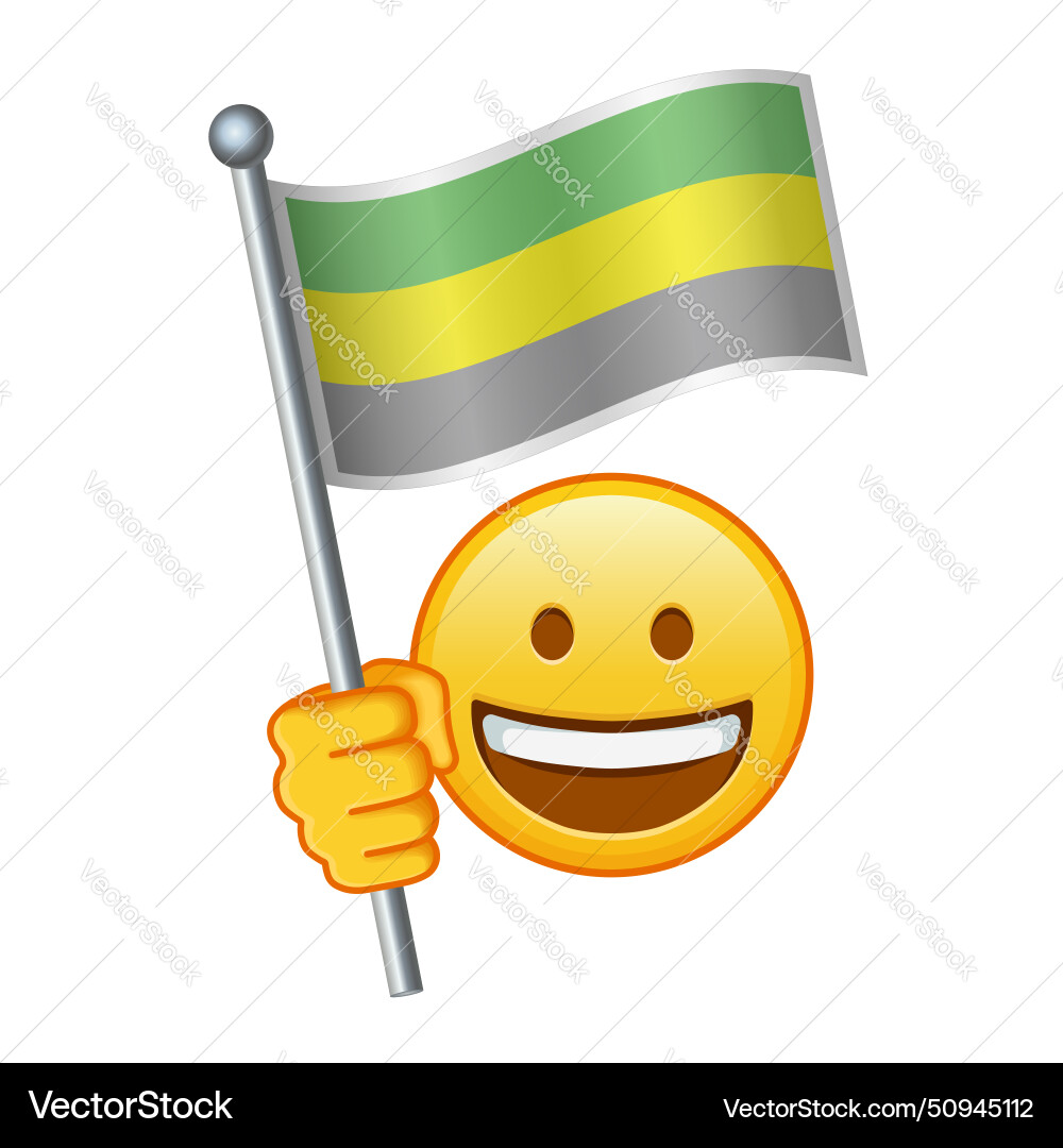 Emoji with lithromantic pride flag large size Vector Image