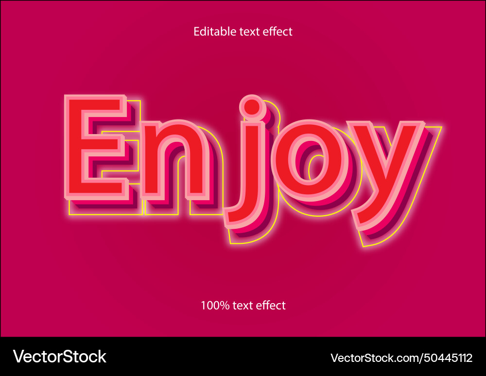 Enjoy text effect cartoon Royalty Free Vector Image