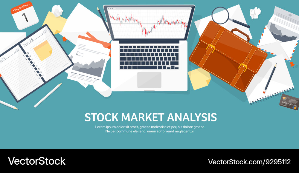 Flat background market trade Royalty Free Vector Image