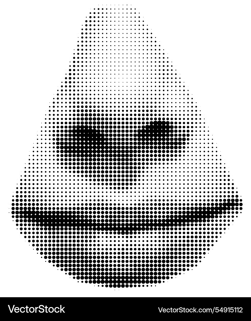 Halftone human nose and mouth Royalty Free Vector Image