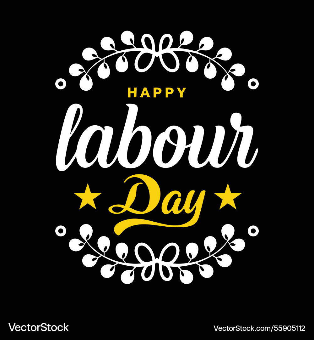 Happy labour day typography art Royalty Free Vector Image