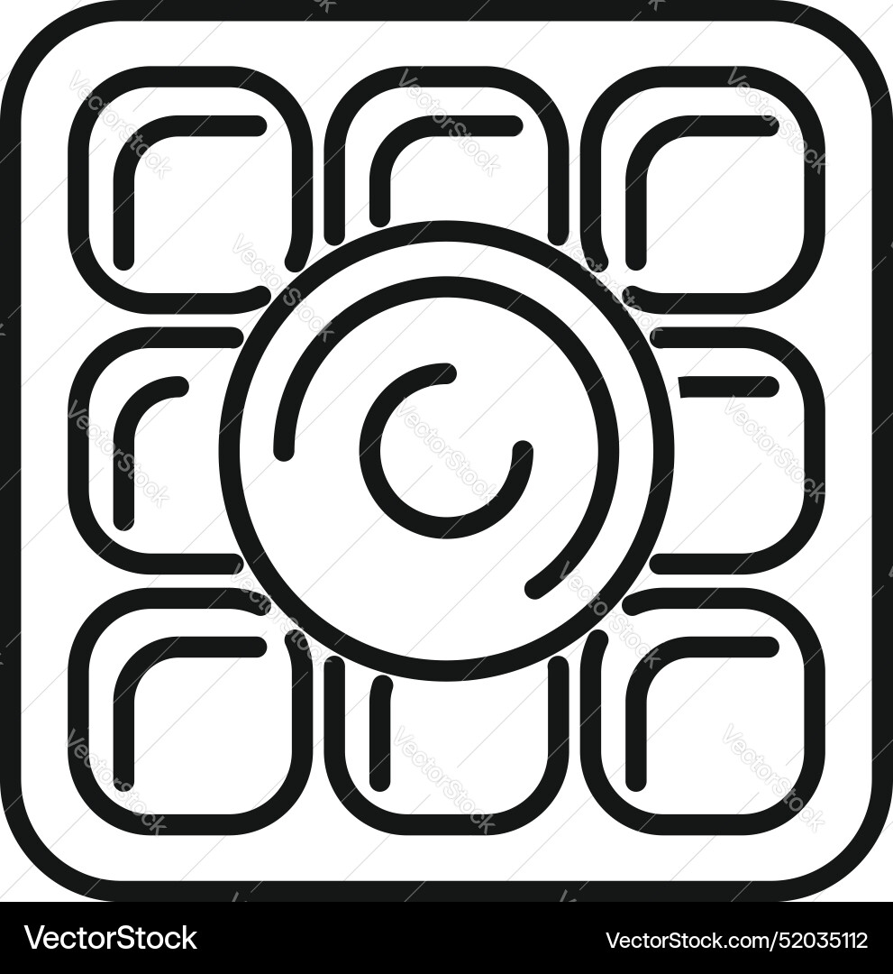 Icon of smart home control panel with central Vector Image