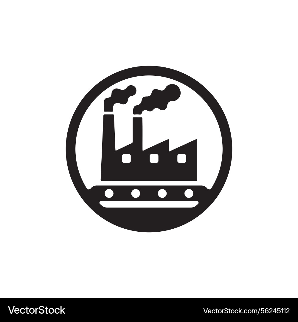 Industrial factory silhouette Royalty Free Vector Image