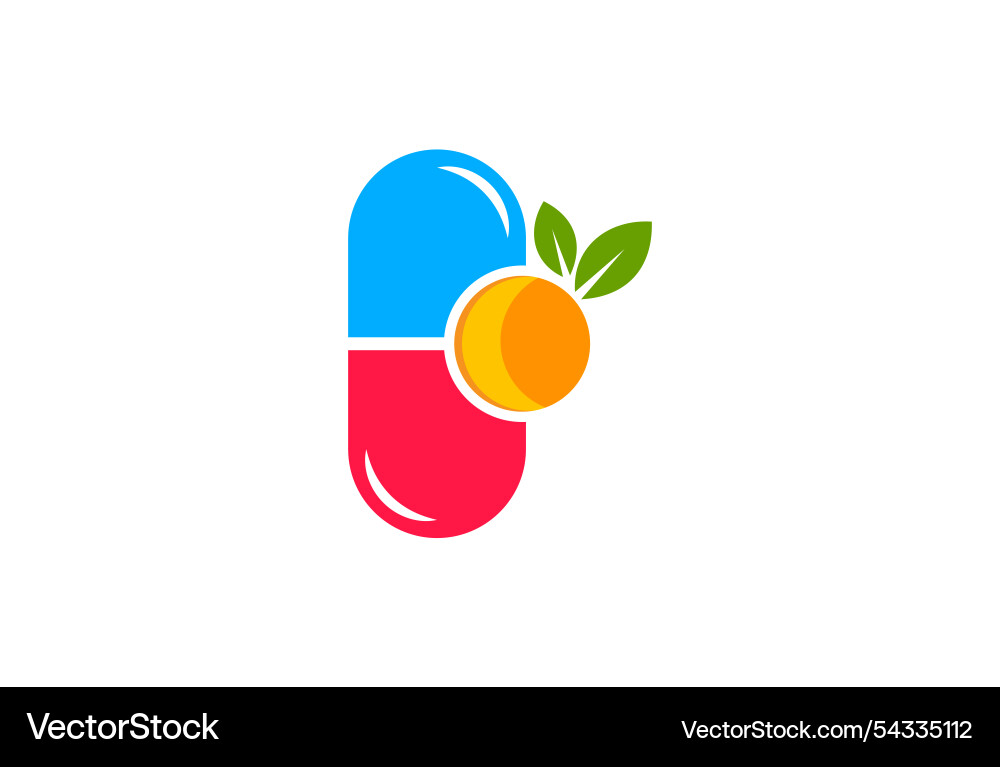 Modern herbal homeopathy medicine logo design Vector Image
