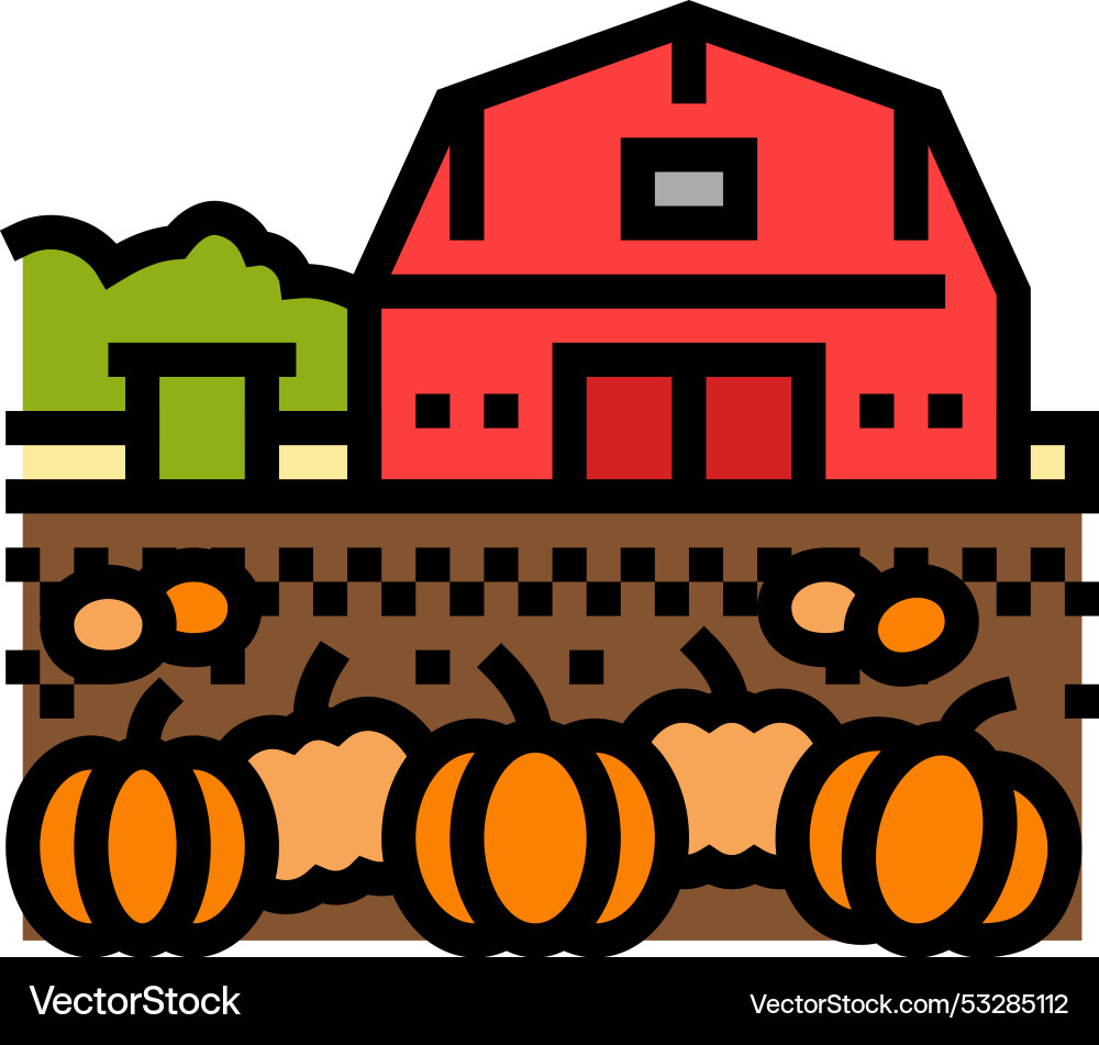 Pumpkin patch autumn color icon Royalty Free Vector Image