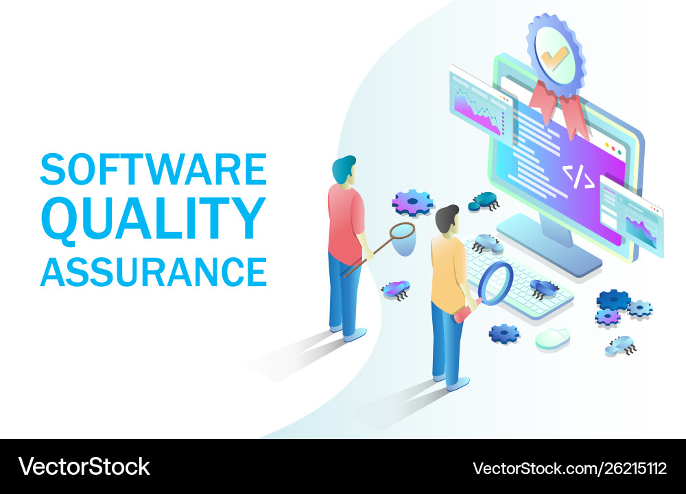 Software quality assurance concept for web Vector Image