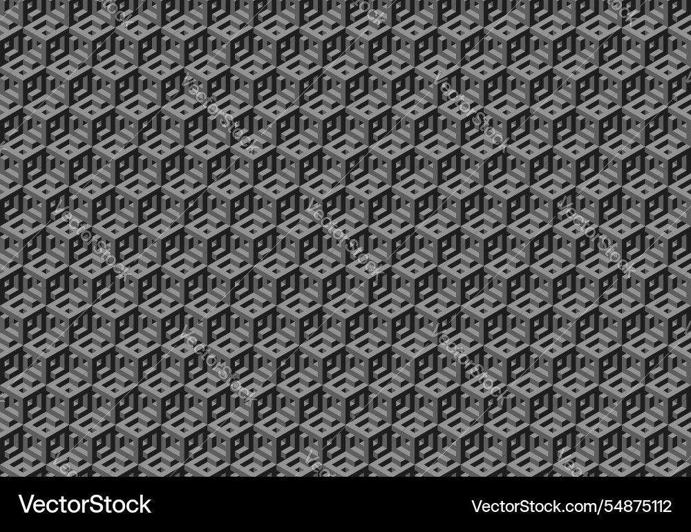 Stunning grayscale isometric cube pattern perfect Vector Image