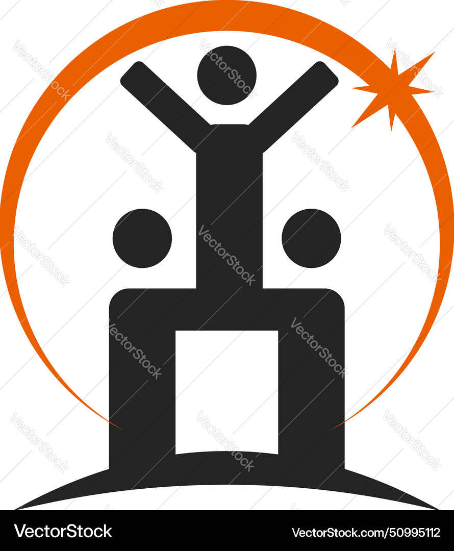 Teamwork logo template isolated brand identity Vector Image