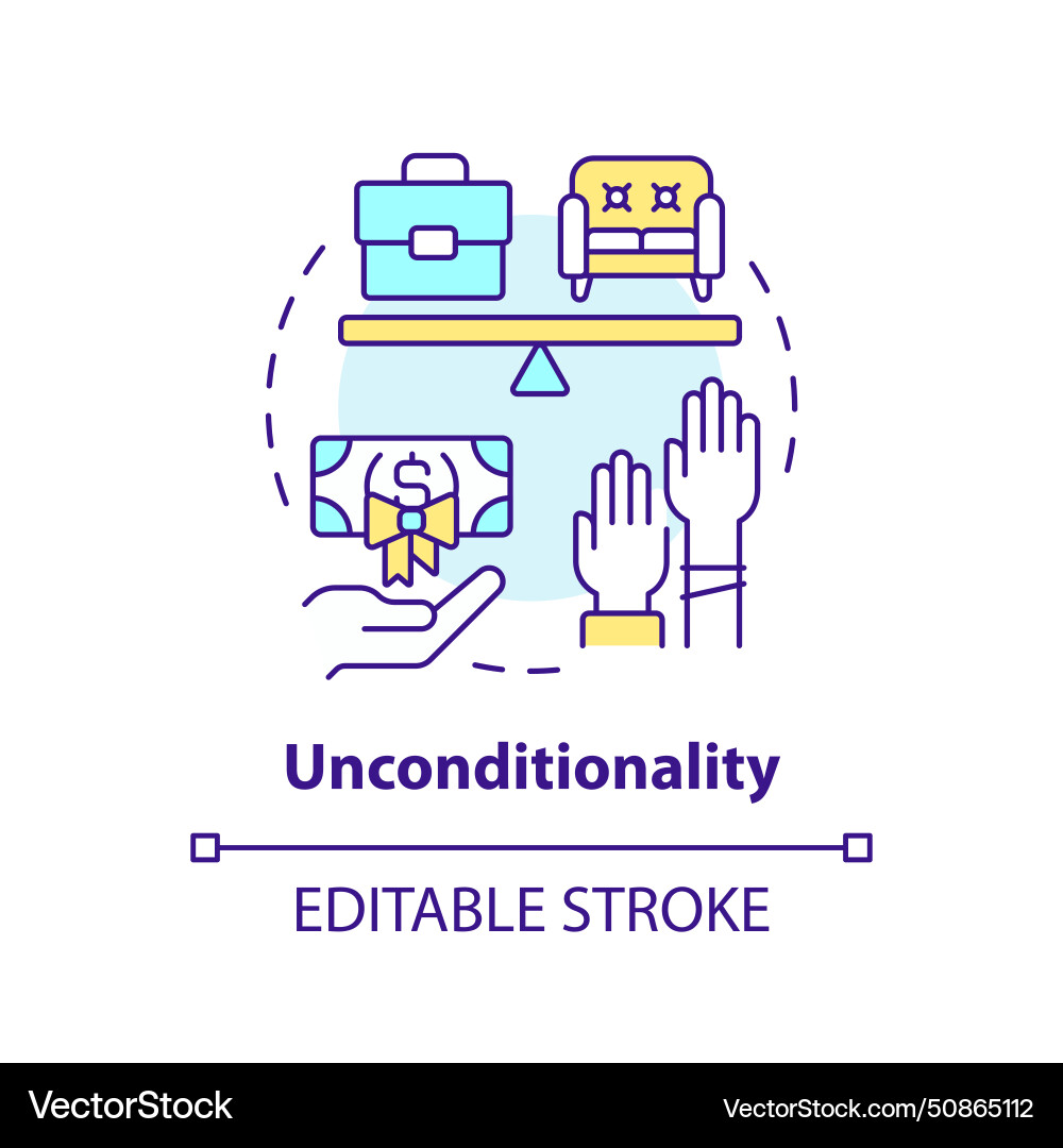 Unconditionality multi color concept icon Vector Image