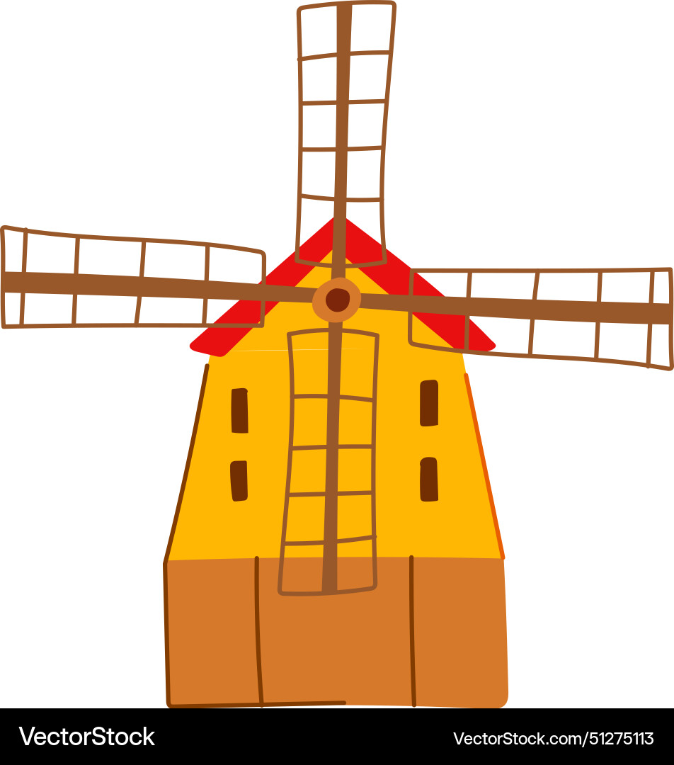 Agriculture mill farm cartoon Royalty Free Vector Image