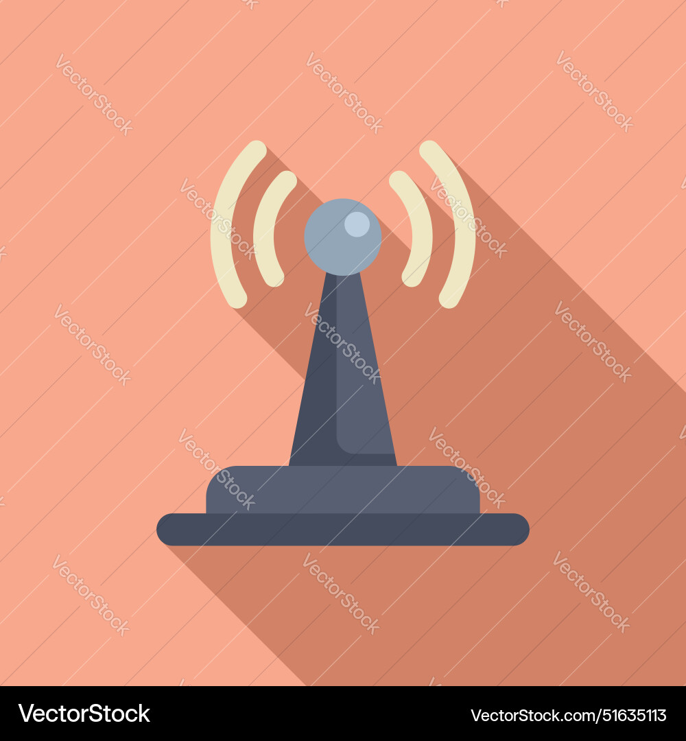 Antenna transmitting radio waves broadcasting Vector Image